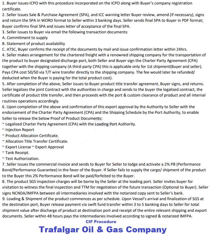 TRAFALGAR OIL & GAS COMPANY – OIL & GAS SUPPLYING COMPANY U.S.A ...